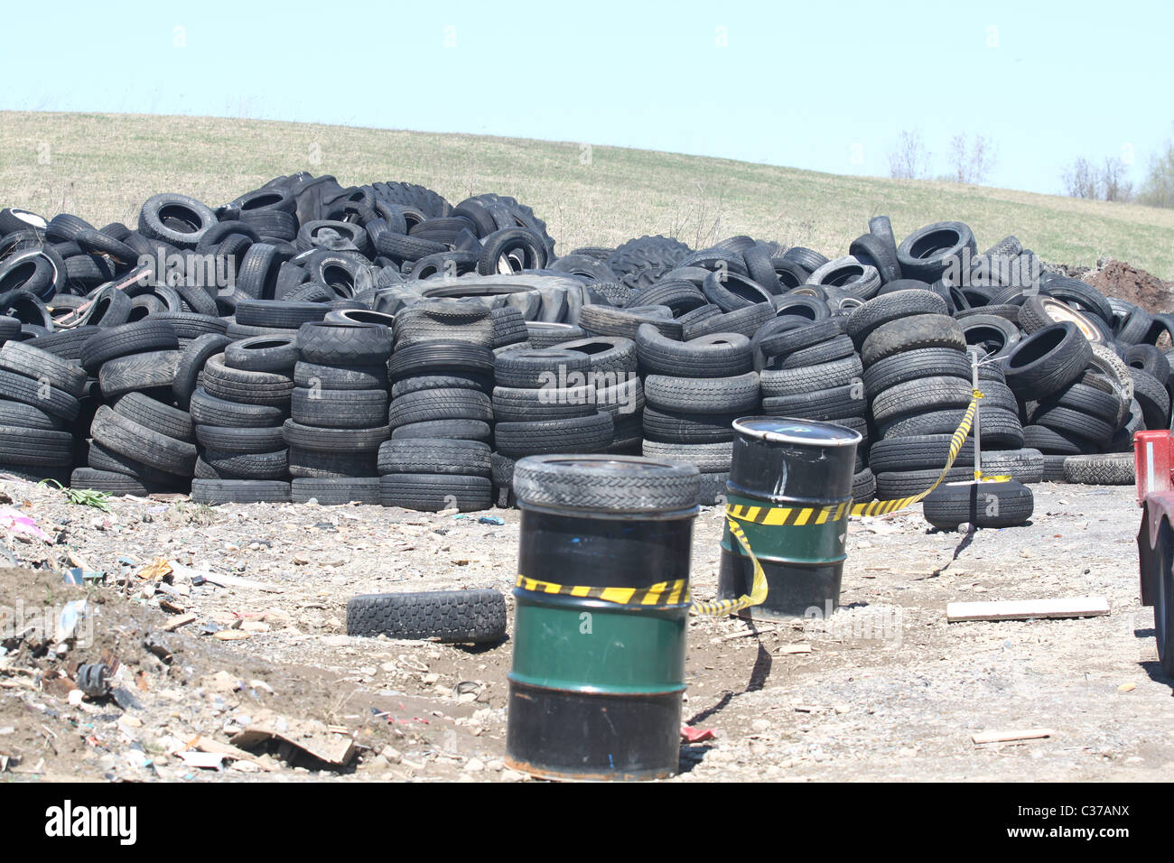 Pile of old discarded rubber tires Stock Photo - Alamy