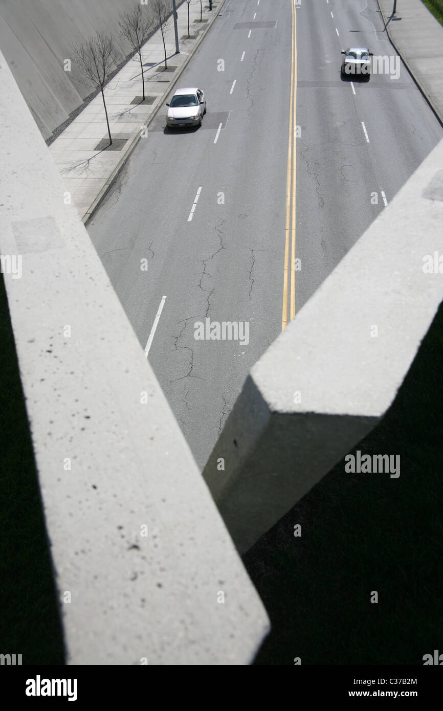 Cars on road from bridge Stock Photo - Alamy