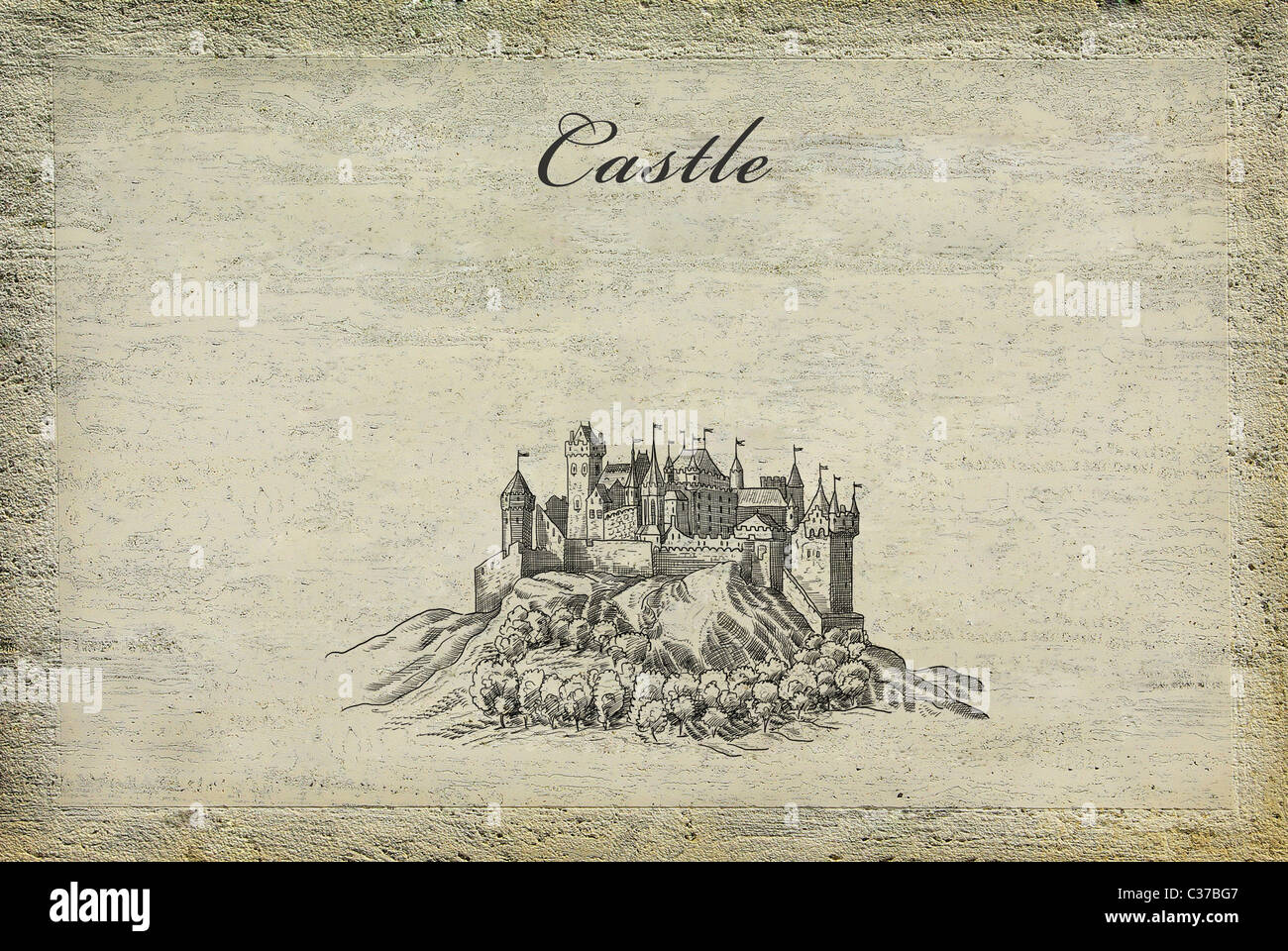 Medieval castle illustration hi-res stock photography and images - Alamy