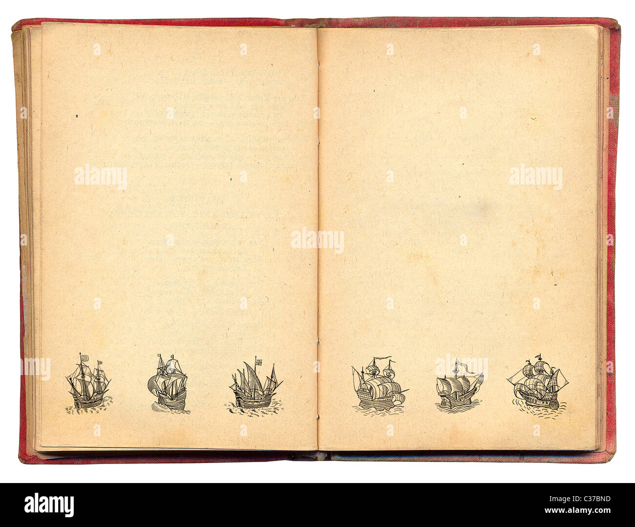 Old book with sailboats Stock Photo - Alamy