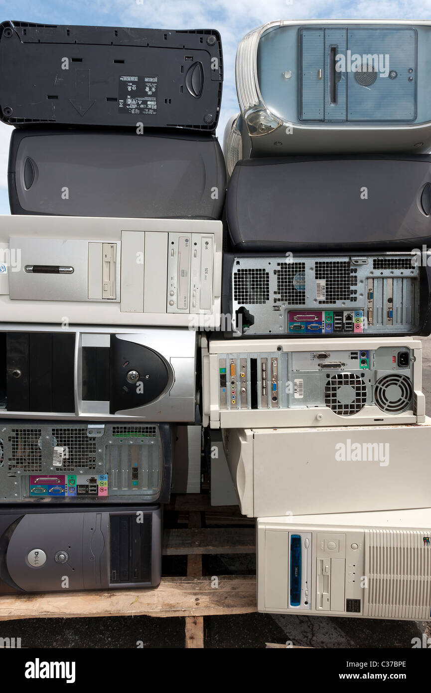 Electronic goods collected for recycling in Santa Barbara at earth day ...