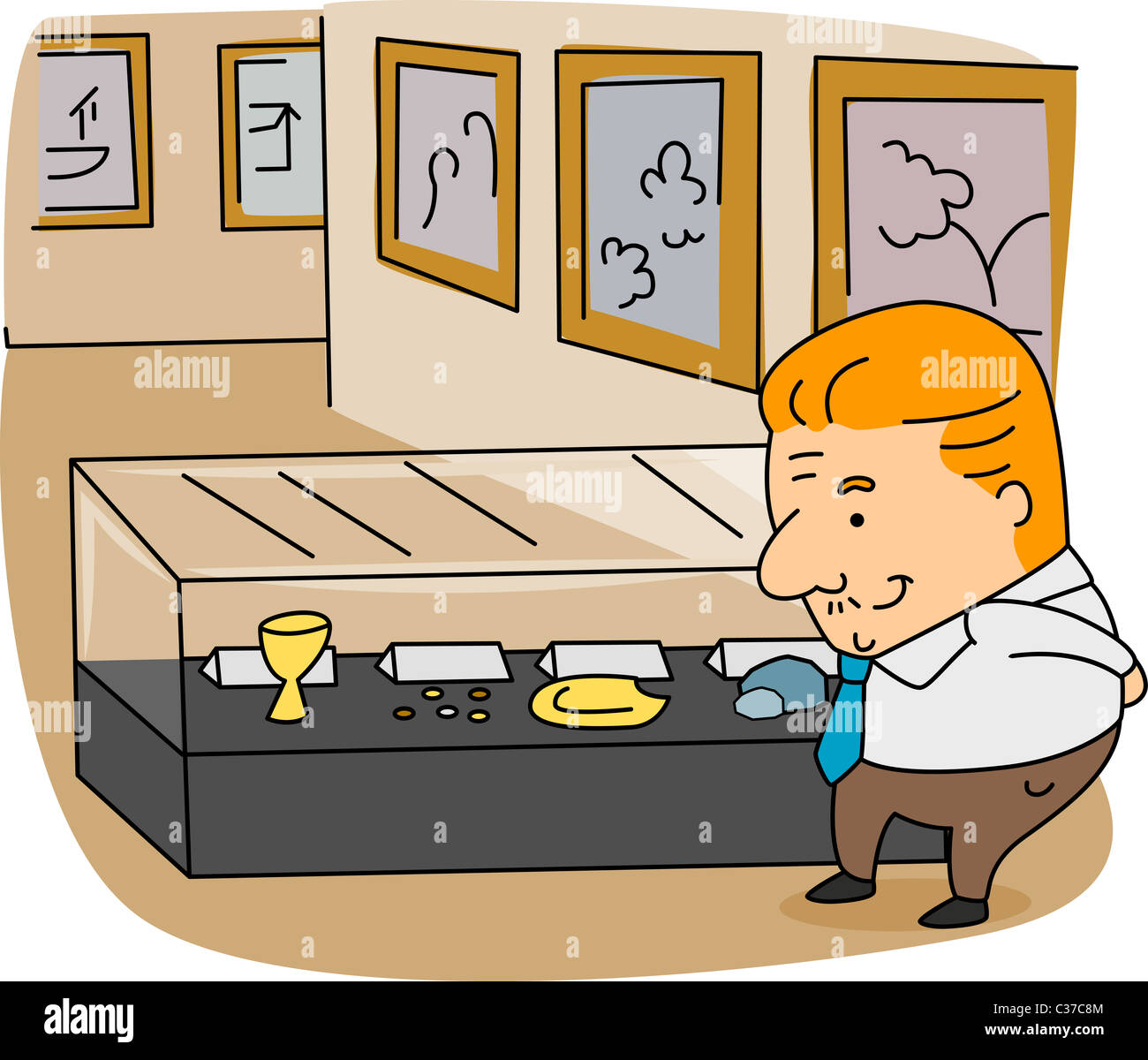 Illustration of an Archivist at Work Stock Photo - Alamy