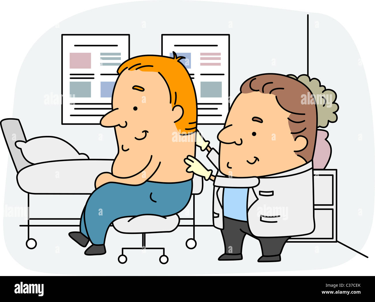 Illustration of a Chiropractor at Work Stock Photo - Alamy