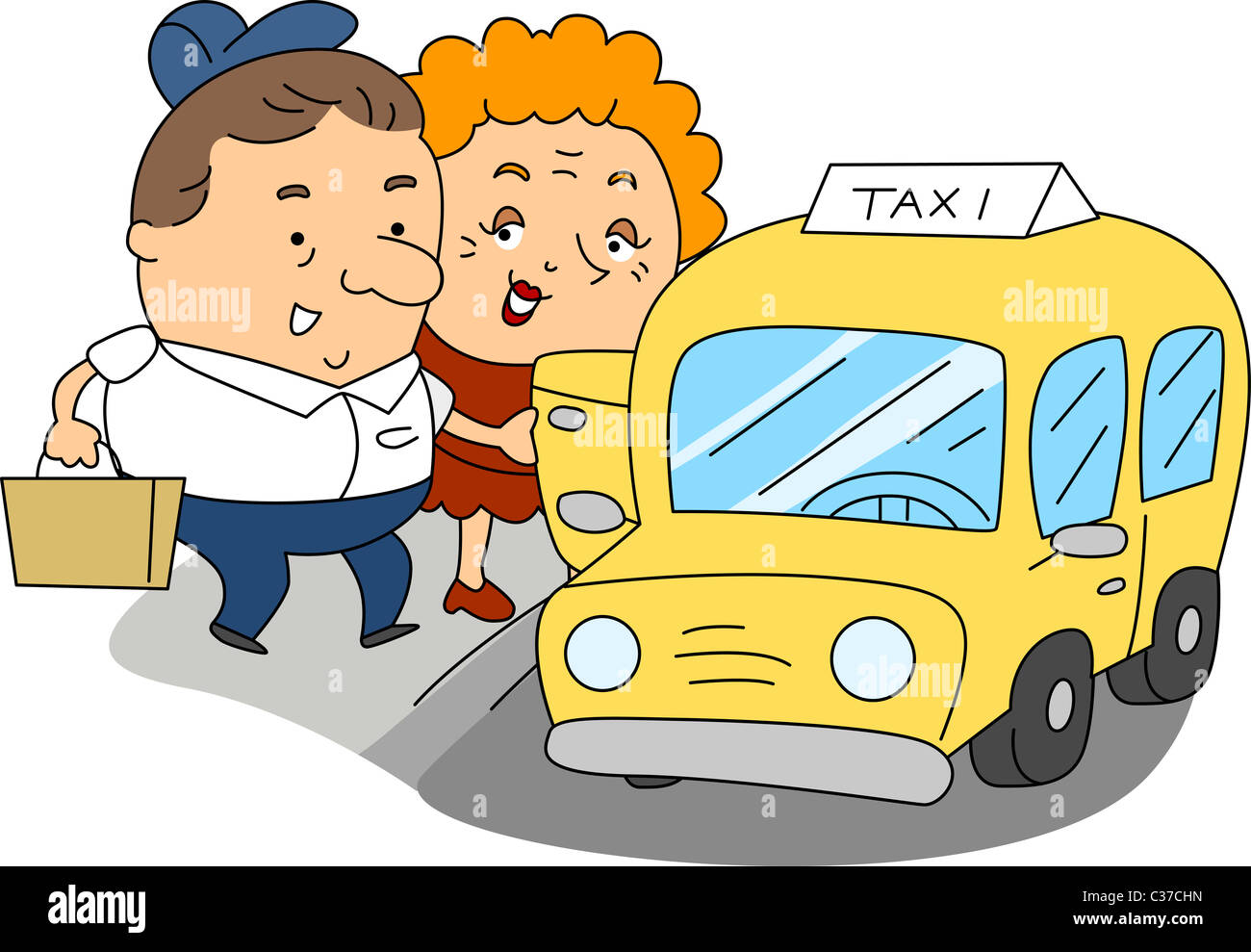 Illustration of a Taxi Driver at Work Stock Photo - Alamy