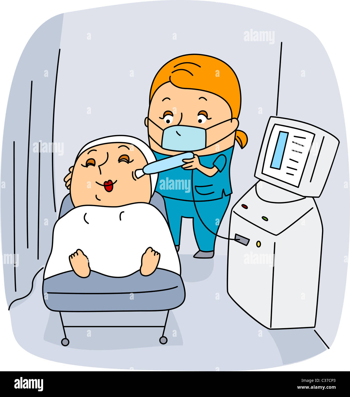 Illustration of an Esthetician at Work Stock Photo - Alamy