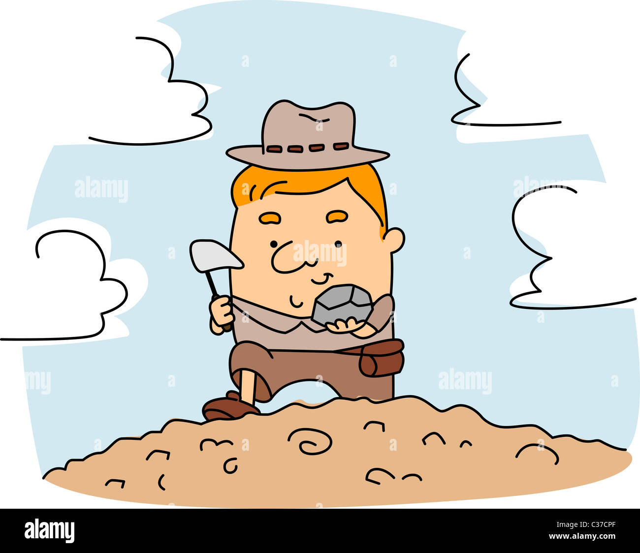 Illustration of a Geologist at Work Stock Photo - Alamy