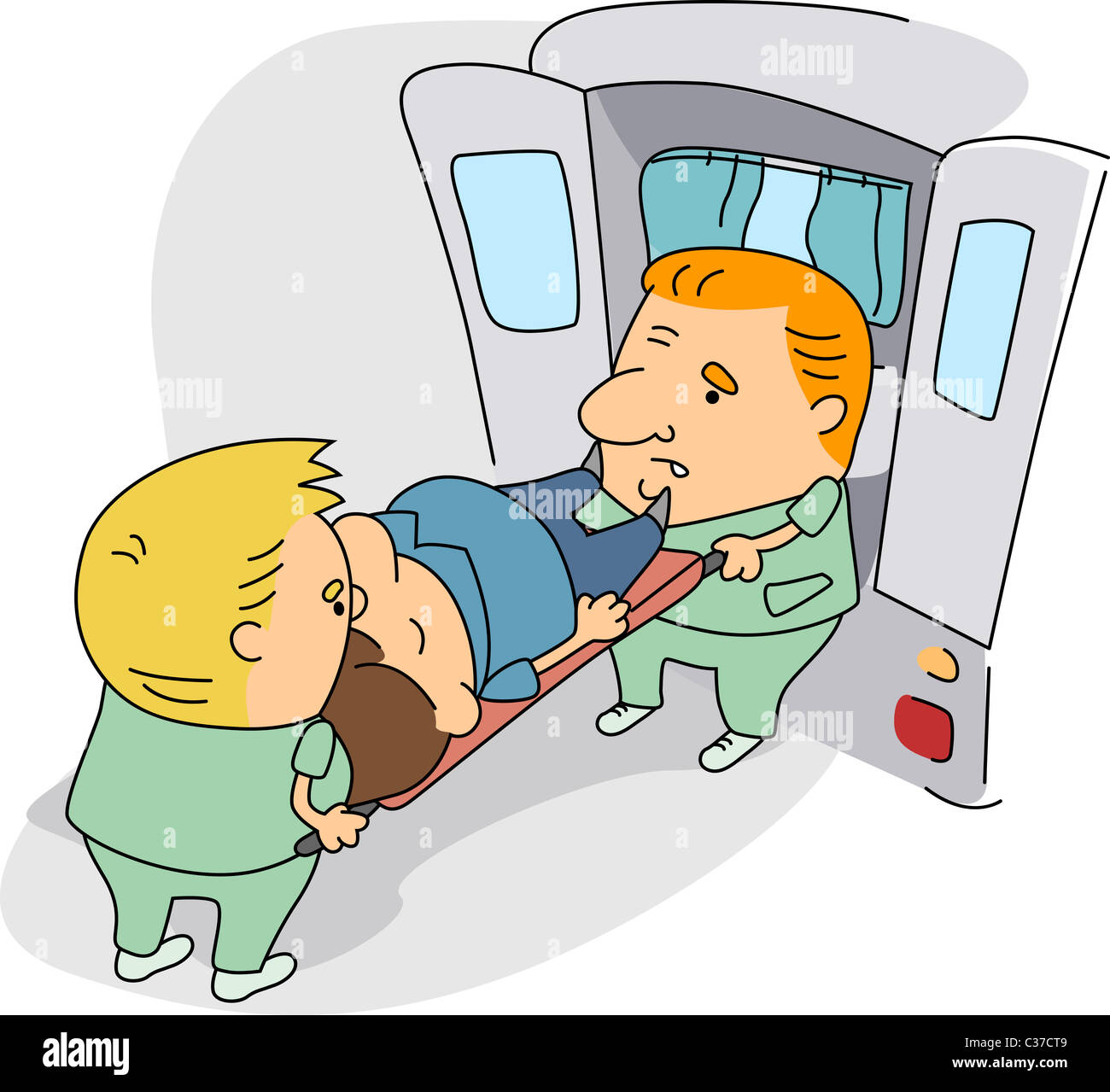 Illustration of Paramedics at Work Stock Photo - Alamy