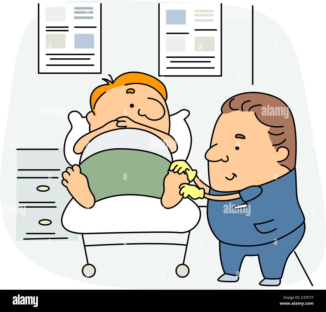 Illustration of a Podiatrist at Work Stock Photo - Alamy
