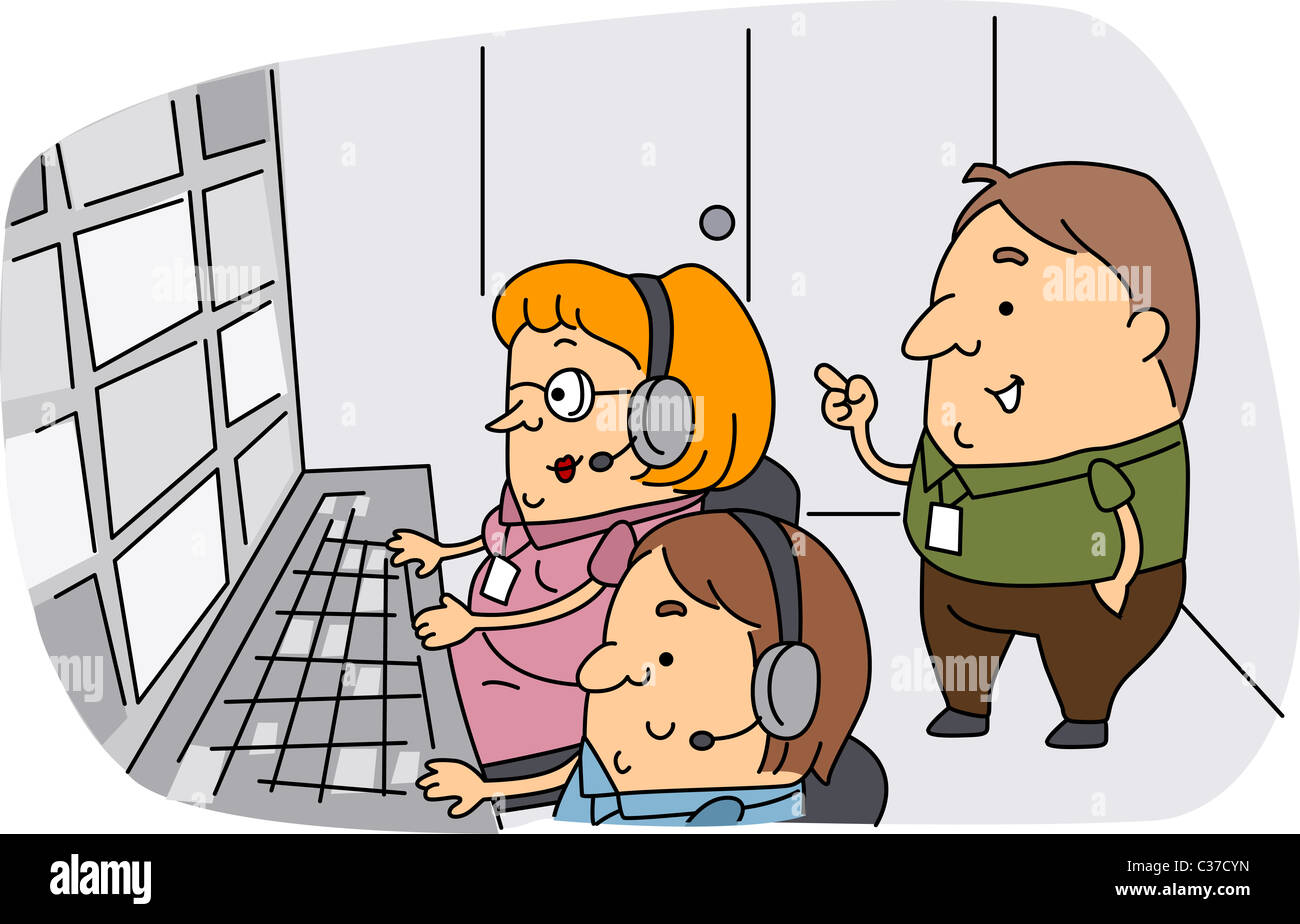 Illustration of a Producer at Work Stock Photo - Alamy