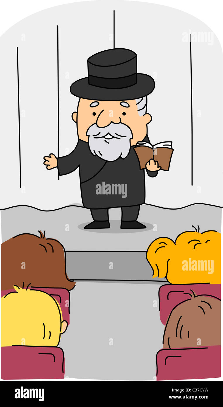 Illustration of a Rabbi at Work Stock Photo - Alamy