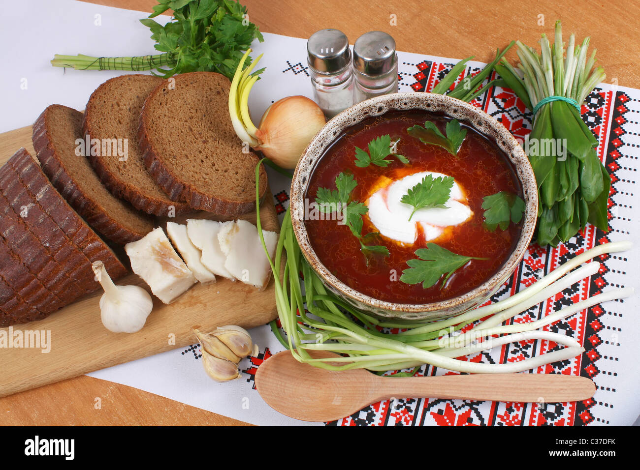 ukrainian borsch of national kitchen Stock Photo - Alamy