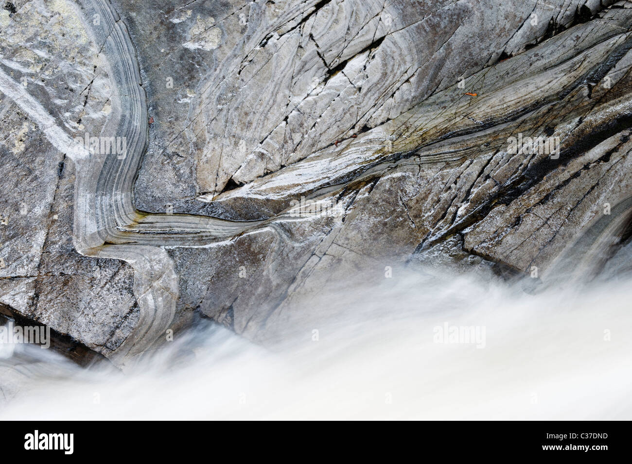 The Water of Bruar and mica schist rock, Perth and Kinross, Scotland ...