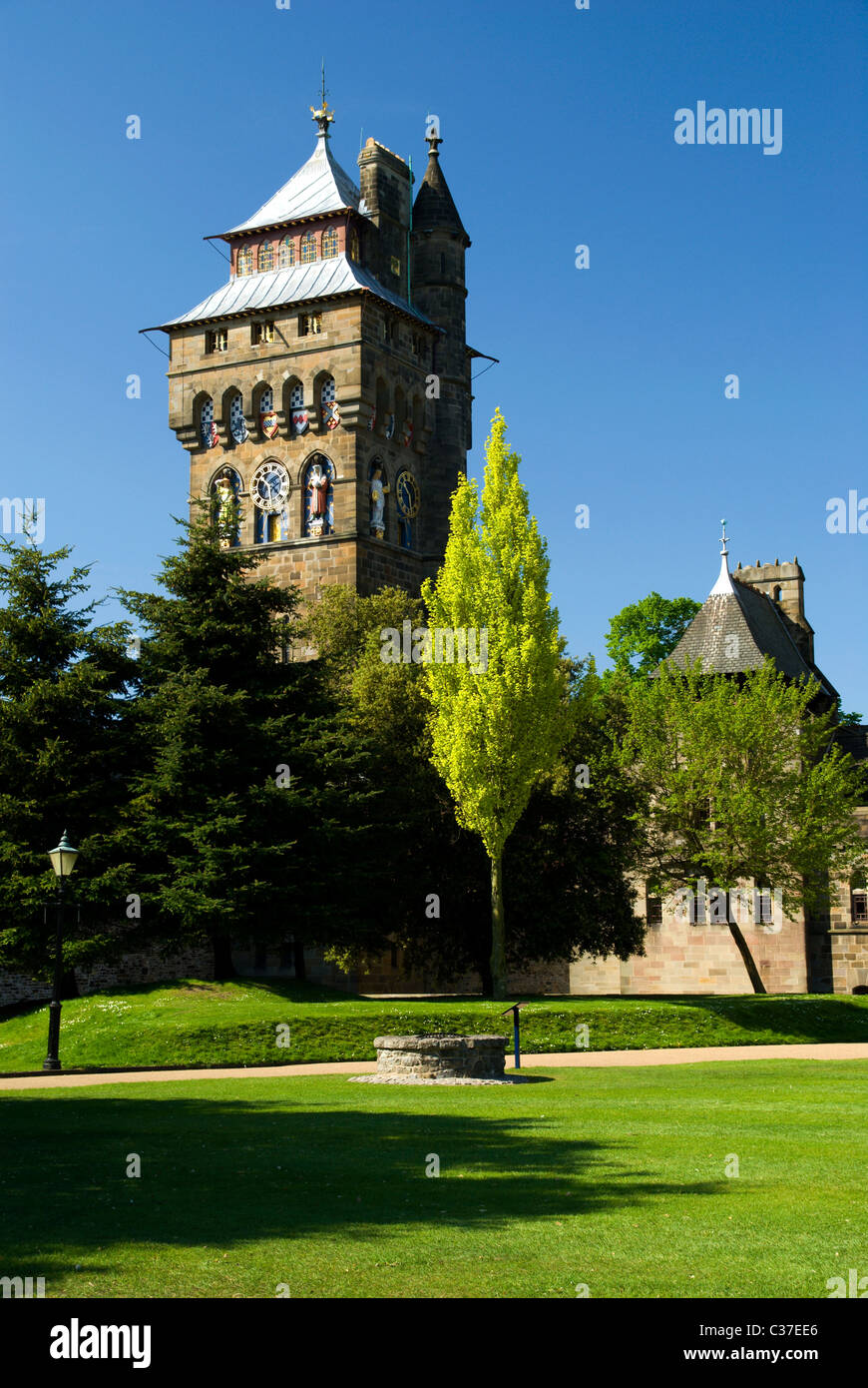 Cardiff castle clock tower cardiff glamorgan hi-res stock photography and images - Alamy