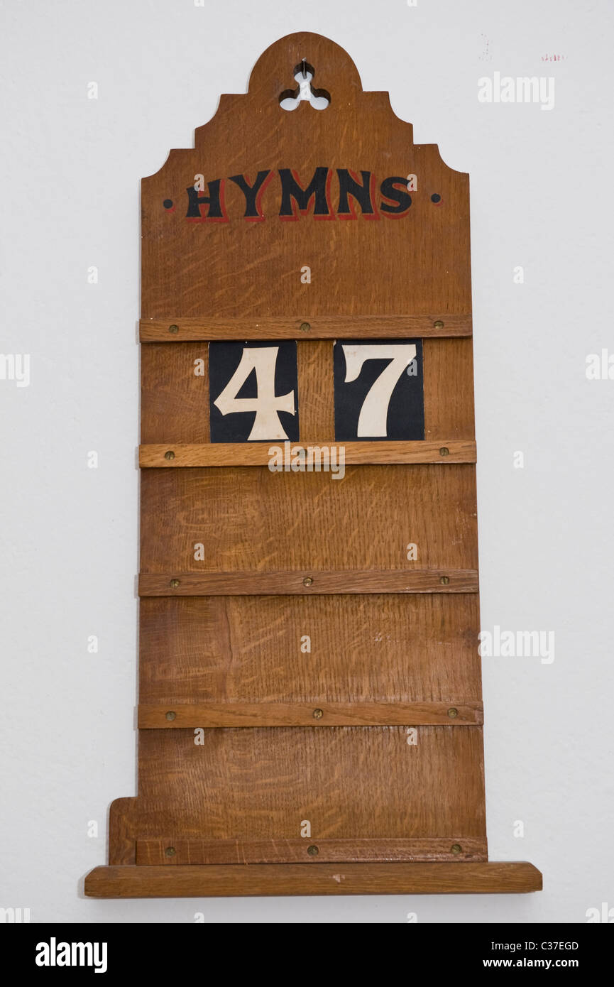 Hymn board in Welsh chapel Stock Photo - Alamy