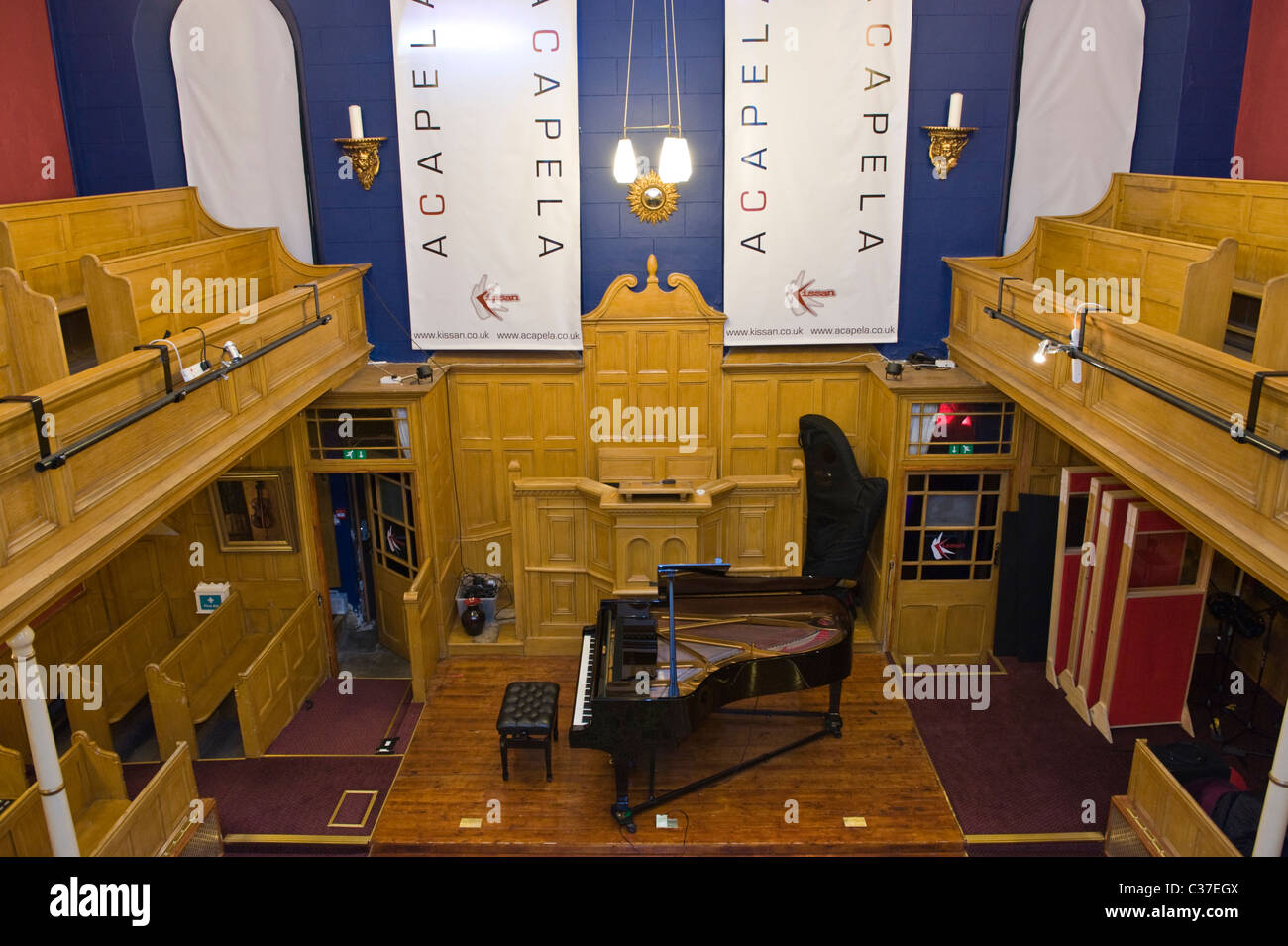 Interior of Catrin Finch's Acapela recording concert hall in former ...