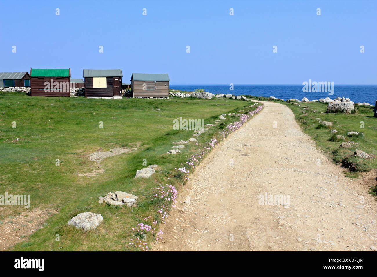 Portland bill beach huts hi-res stock photography and images - Alamy