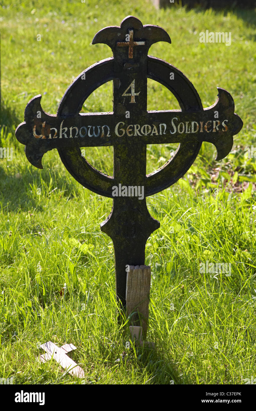Gravestones of 4 Unknown German Soldiers in the cemetery at All Saints ...