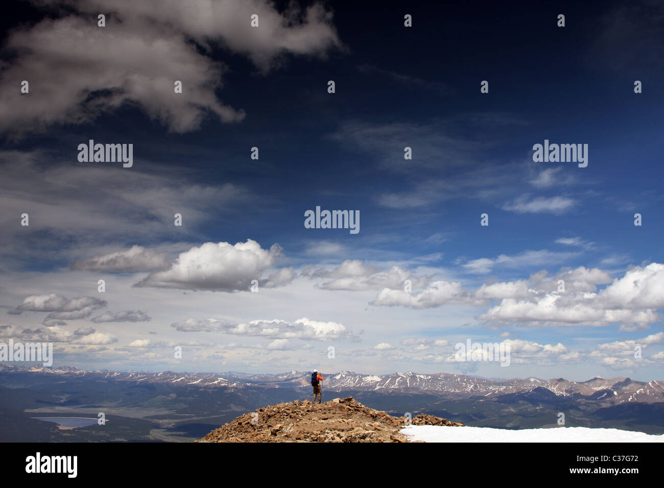 View from the top of Mt. Elbert, Colorado, the highest point in the ...