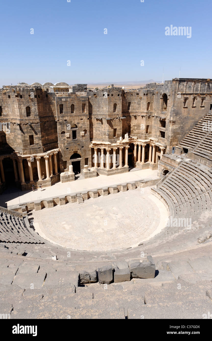 The Roman theatre at Bosra Syria, which is one of the largest and best ...