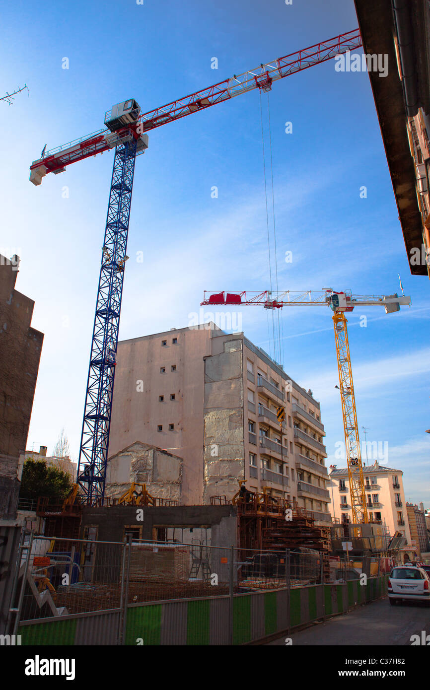 Two Tower construction Stock Photo - Alamy