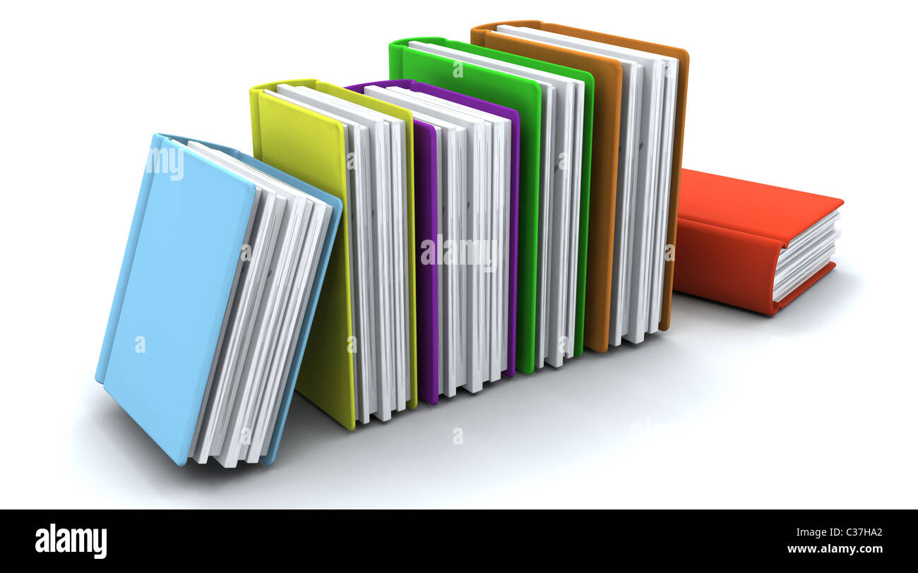 3d charicature render of a stack of books on white Stock Photo - Alamy