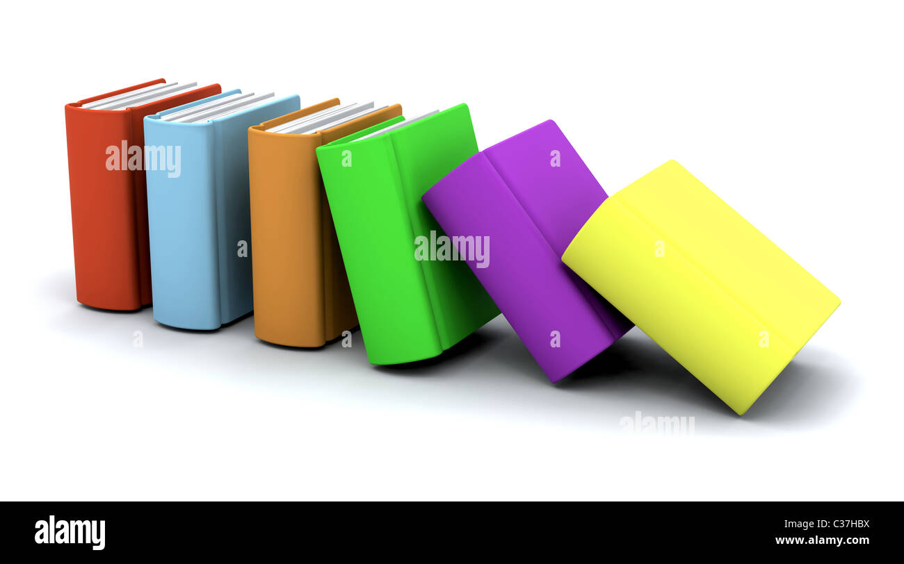 3d charicature render of a stack of books on white Stock Photo - Alamy
