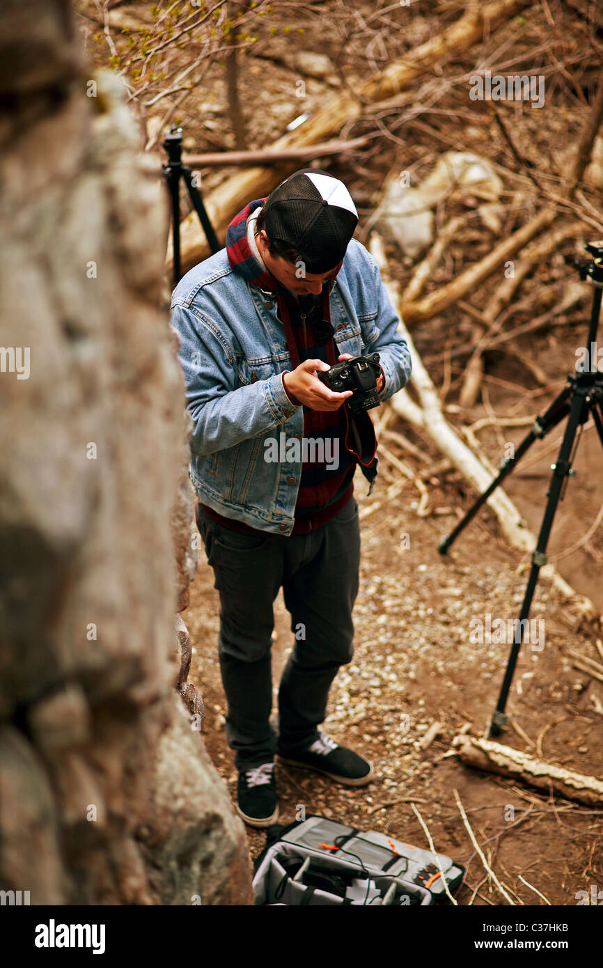 checking out photos Stock Photo - Alamy