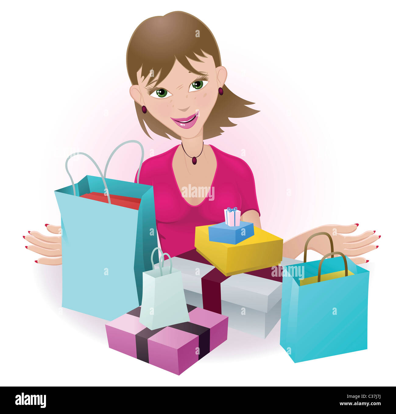 Customer happy cartoon hi-res stock photography and images - Alamy