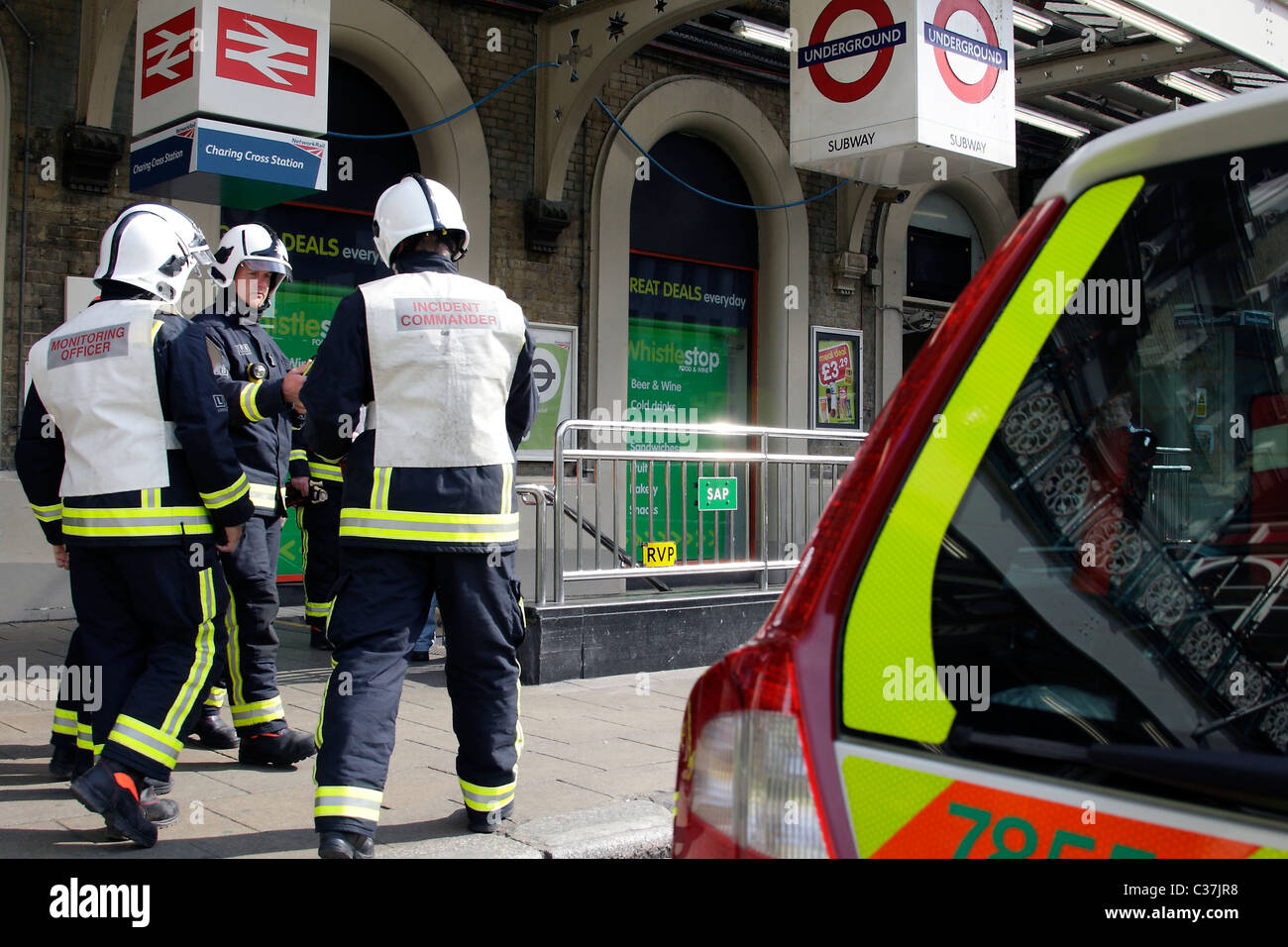 LFB Officers at HAZMAT incident at Charring Cross Station London Stock ...