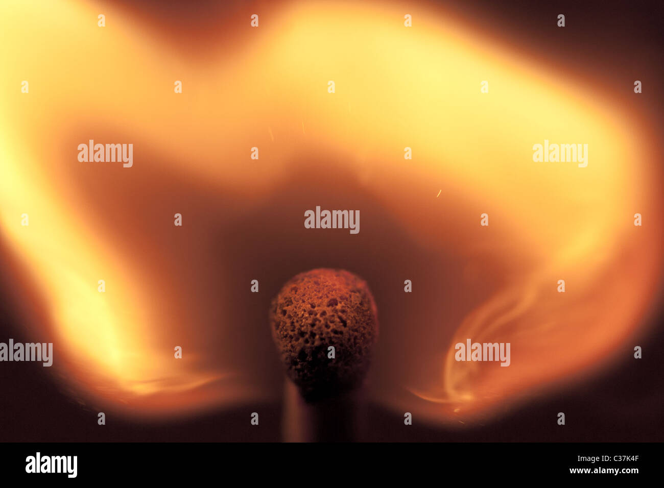 Close up, macro view of a match stick burning in flames Stock Photo - Alamy