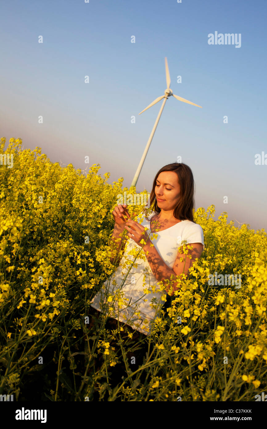 woman and wind energy Stock Photo - Alamy