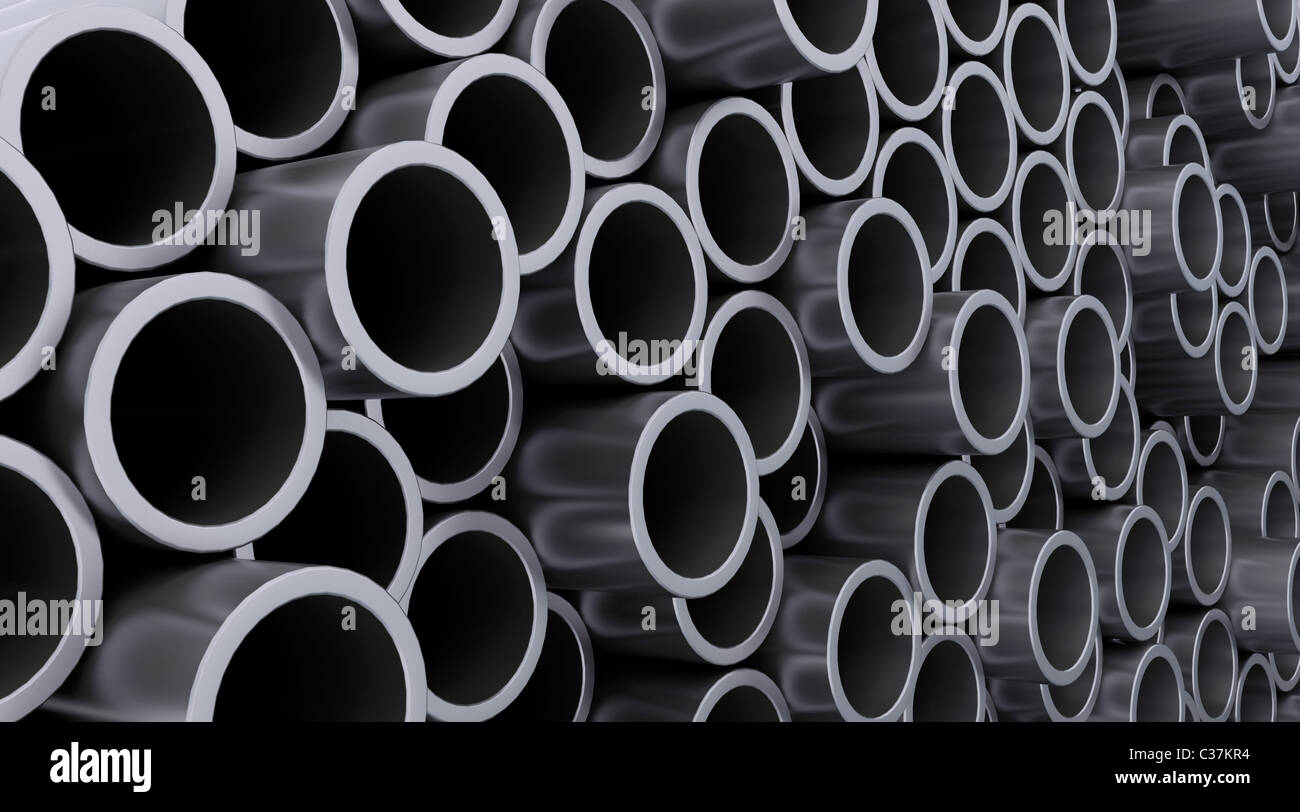 3d render of steel pipes Stock Photo - Alamy