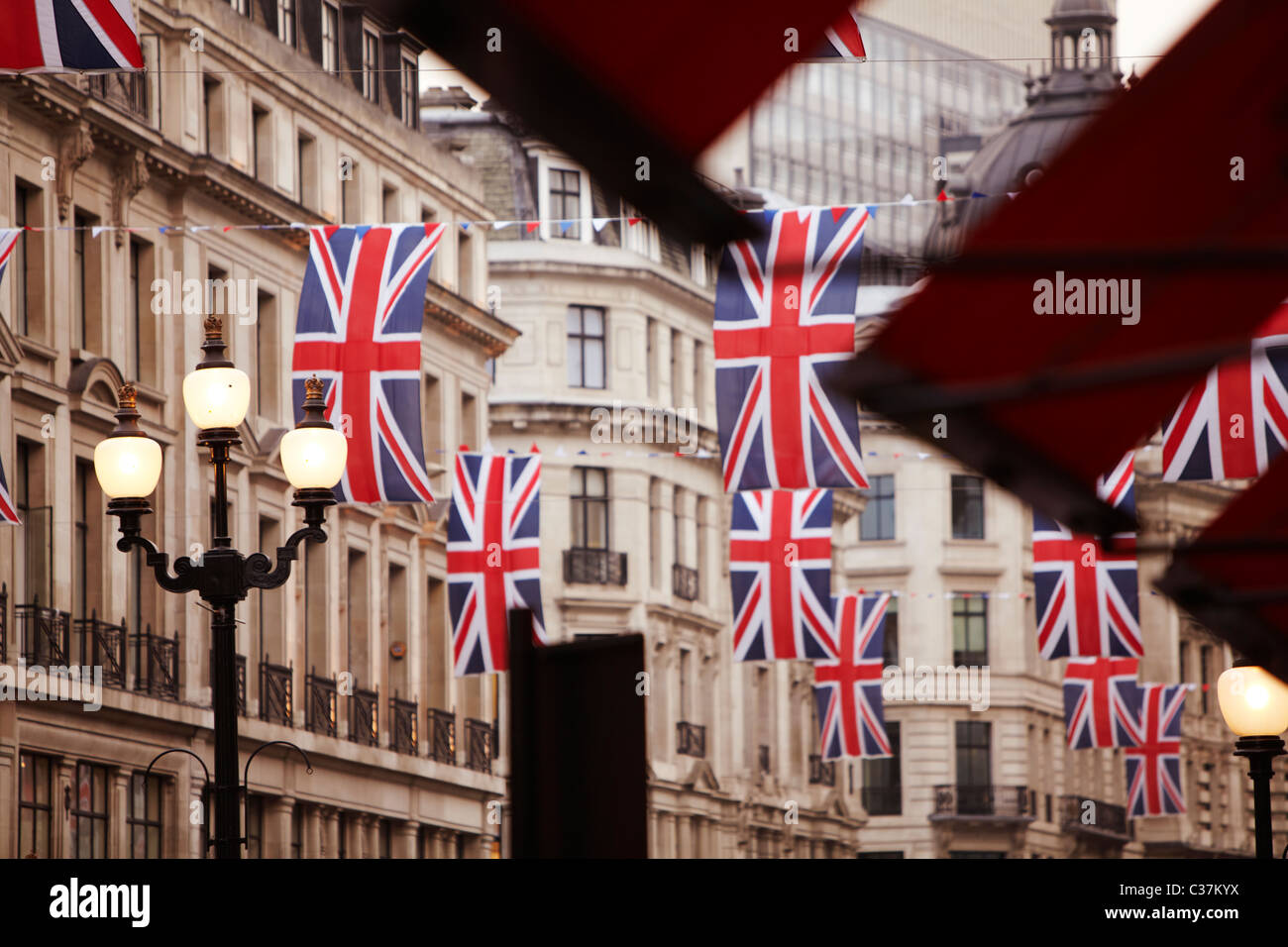 Regent street union jacks carnally street sign Stock Photo - Alamy