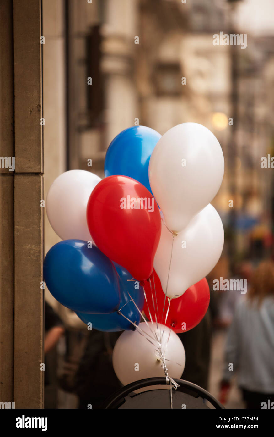 Red whiteand blue balloons Stock Photo - Alamy