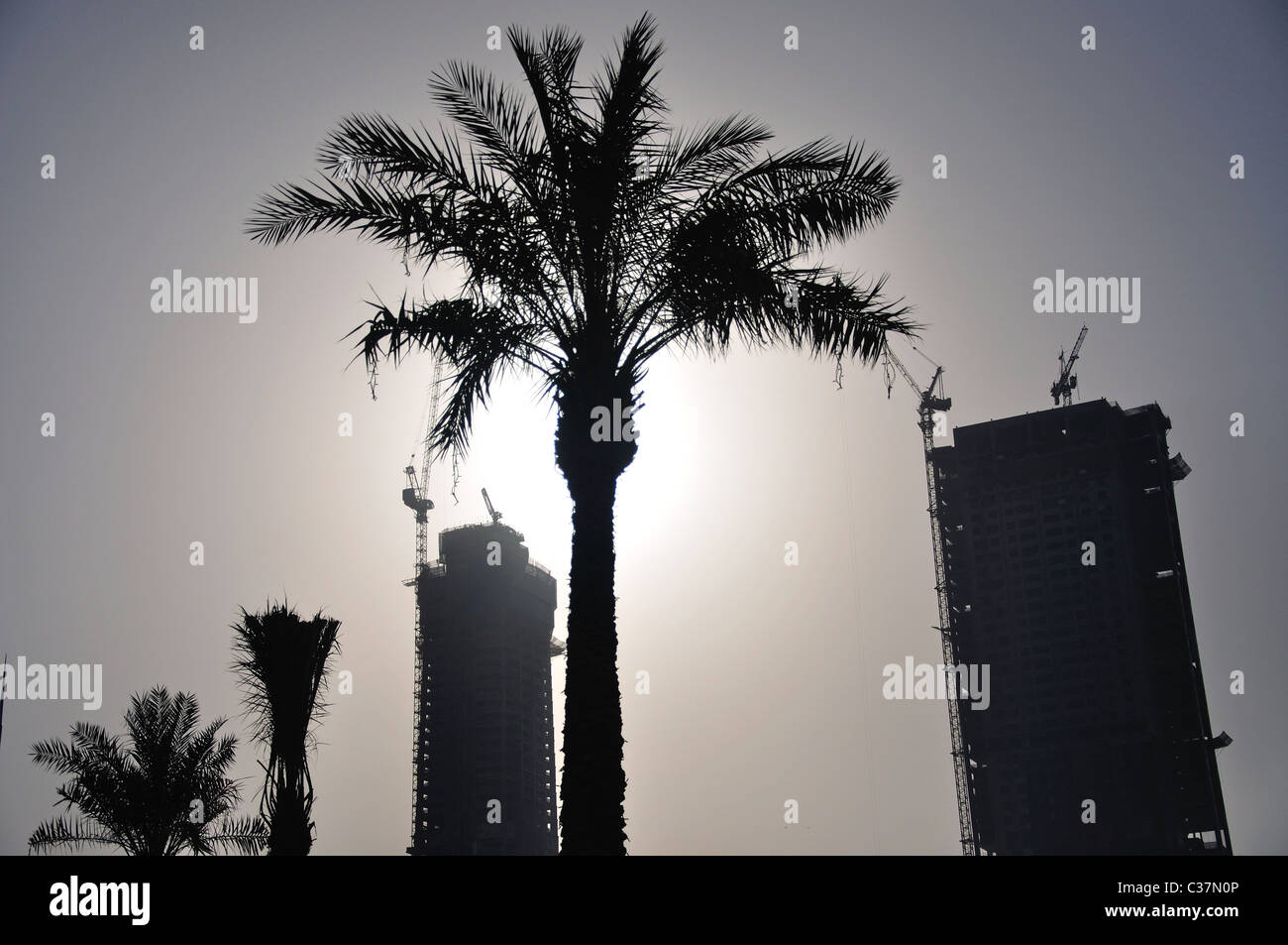 Skyscrapers under construction, Downtown Dubai, Dubai, United Arab ...