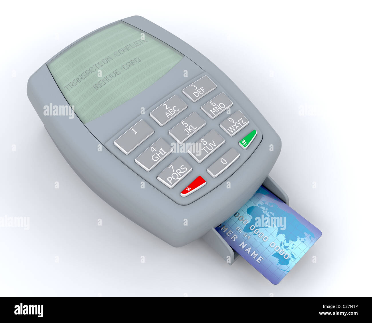 3D render of a credit card machine Stock Photo - Alamy