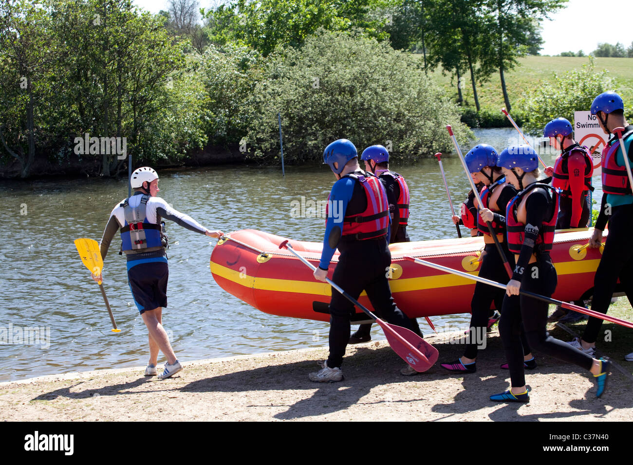 White water rafting at National Water Sports Centre, Holme Pierrepoint ...