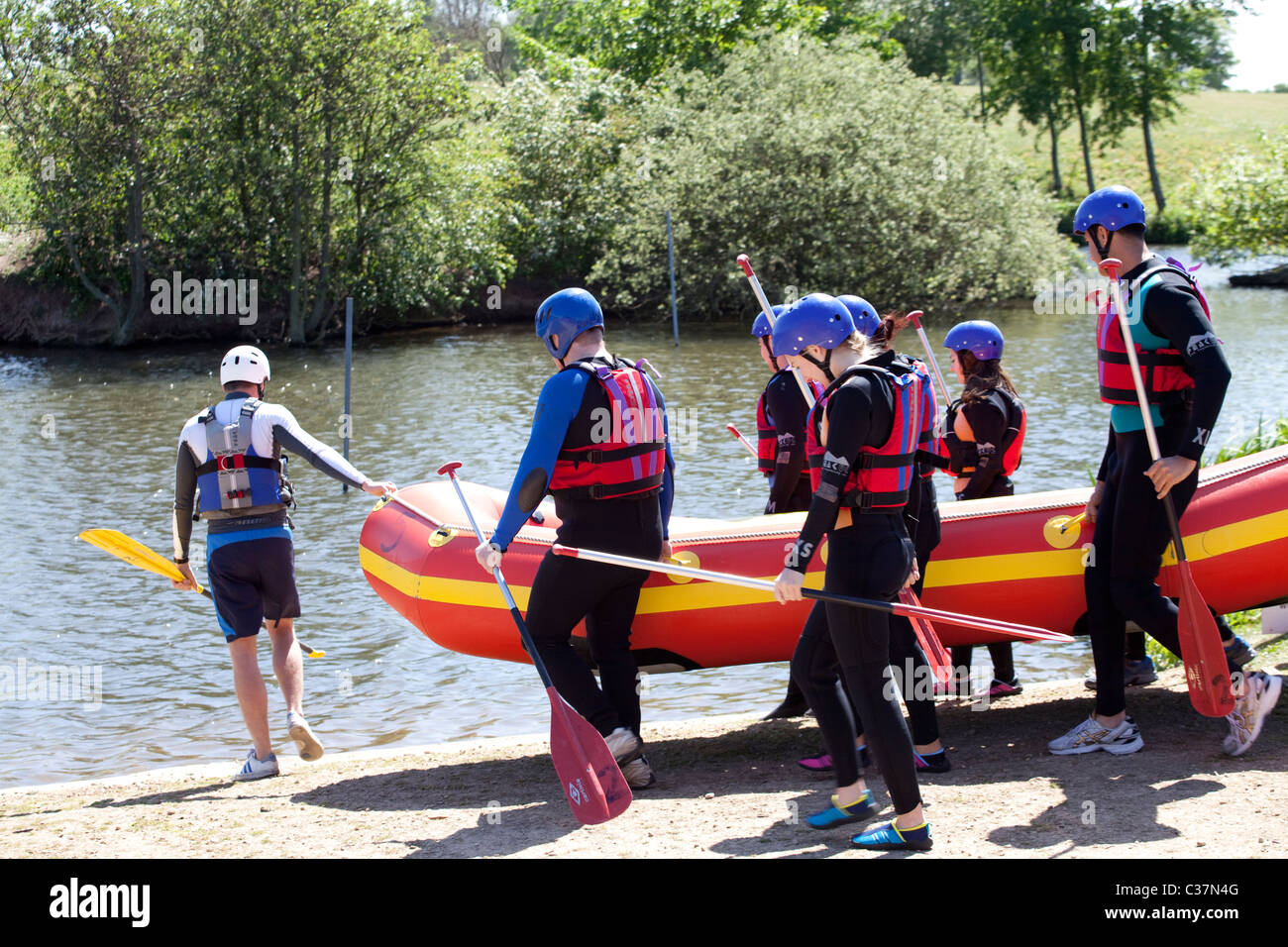 White water rafting at National Water Sports Centre, Holme Pierrepoint ...
