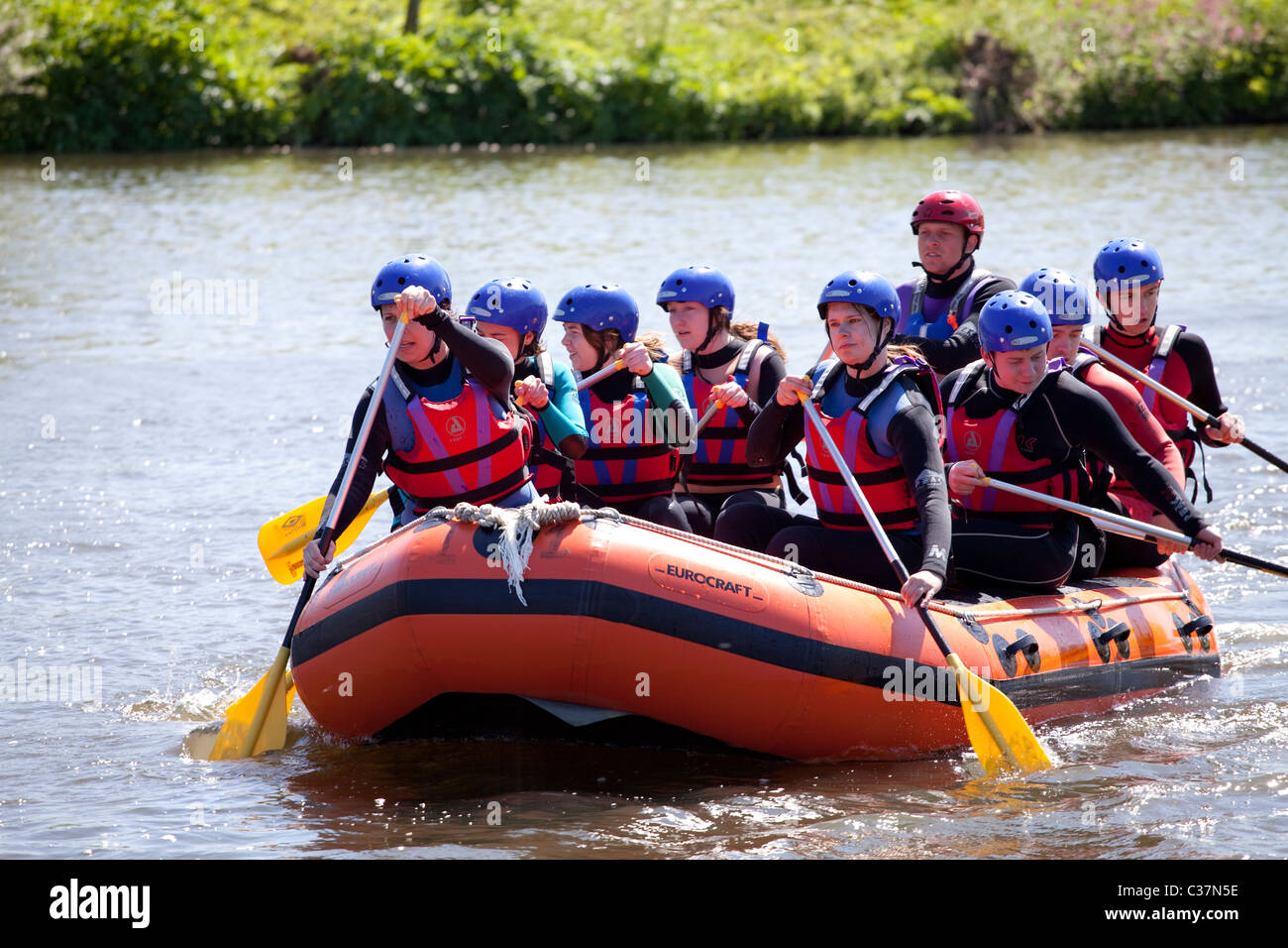 White water rafting at National Water Sports Centre, Holme Pierrepoint ...