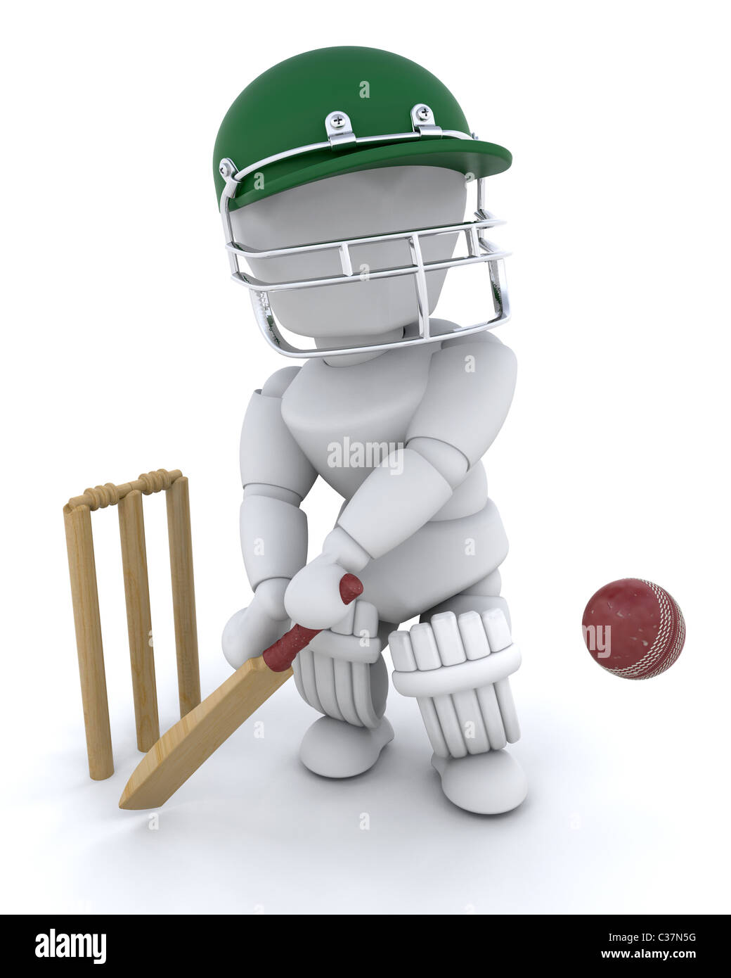 3d render of a man playing cricket Stock Photo - Alamy