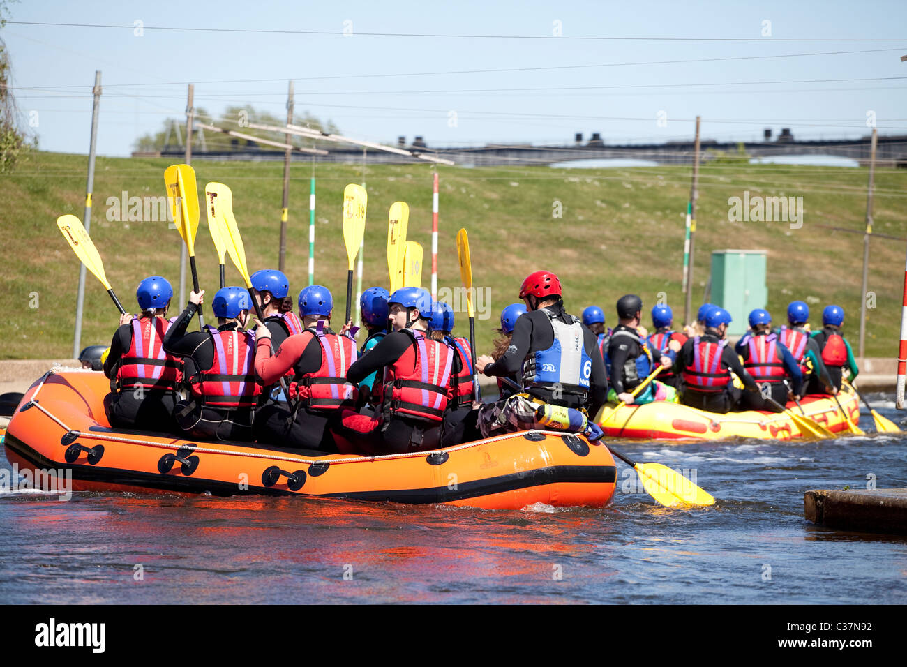 White water rafting at National Water Sports Centre, Holme Pierrepoint ...