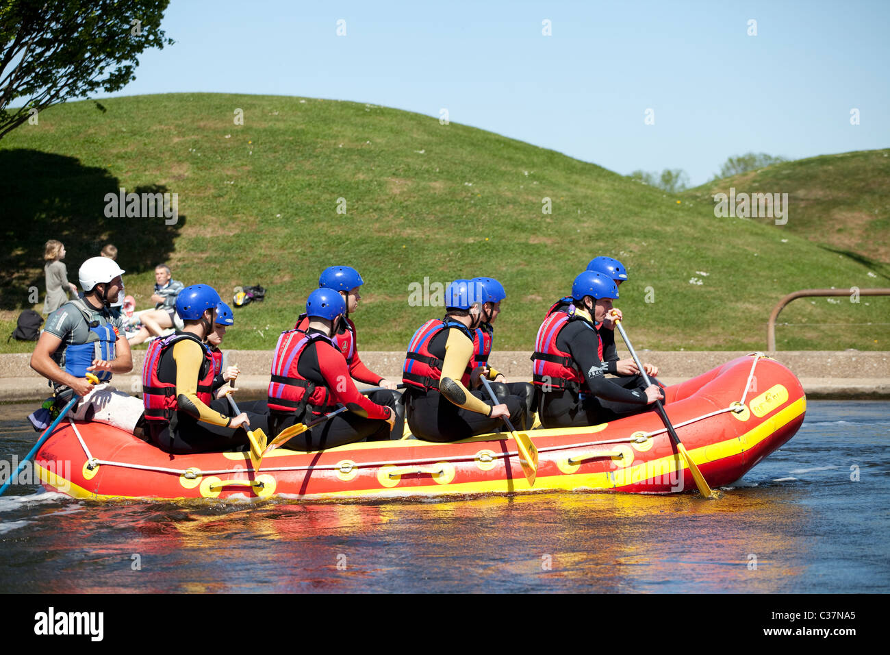 White water rafting at National Water Sports Centre, Holme Pierrepoint ...
