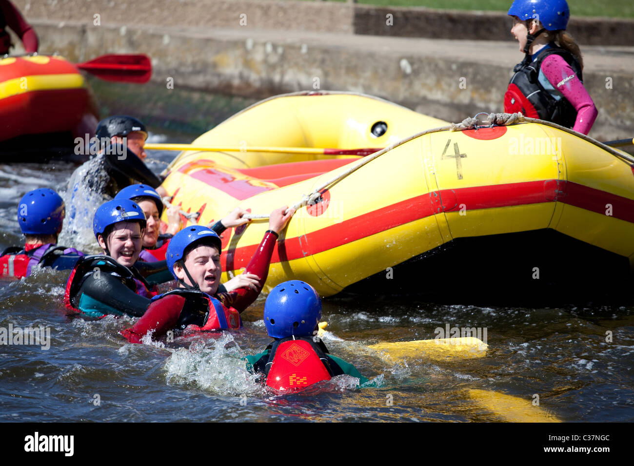 White water rafting at National Water Sports Centre, Holme Pierrepoint ...