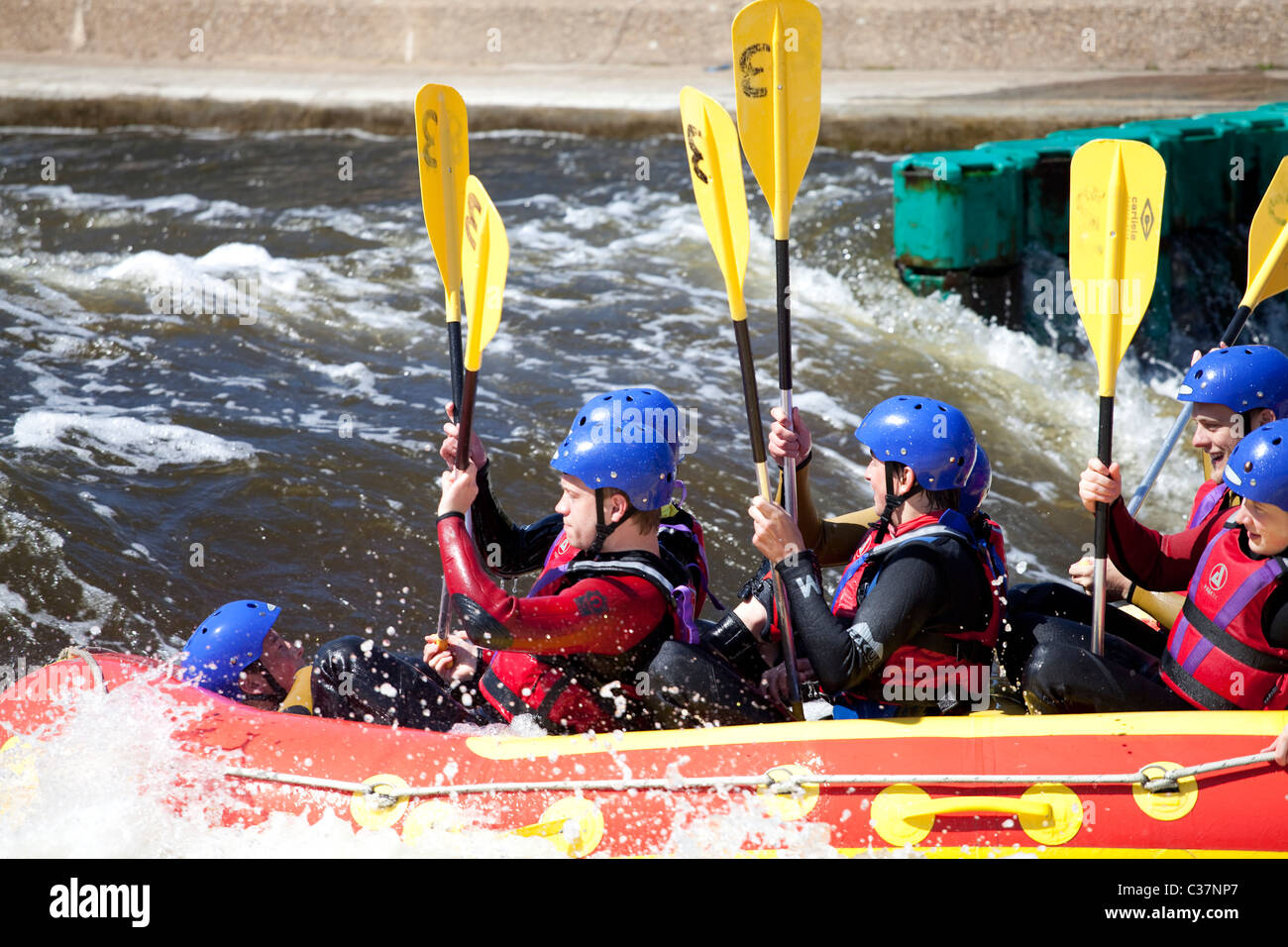White water rafting at National Water Sports Centre, Holme Pierrepoint ...
