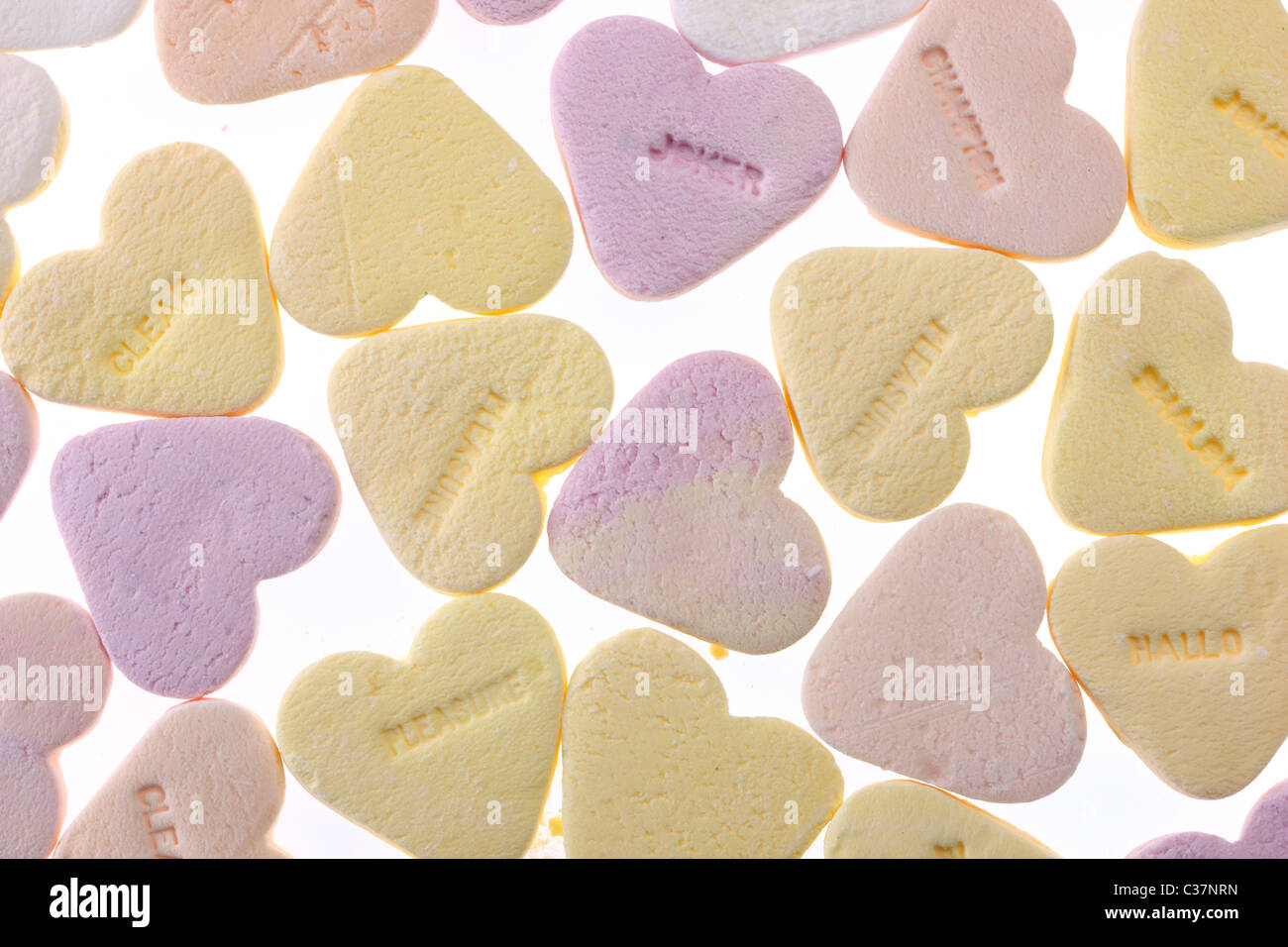 Candies, in shape of a heart. sweets, different colors, taste's ...