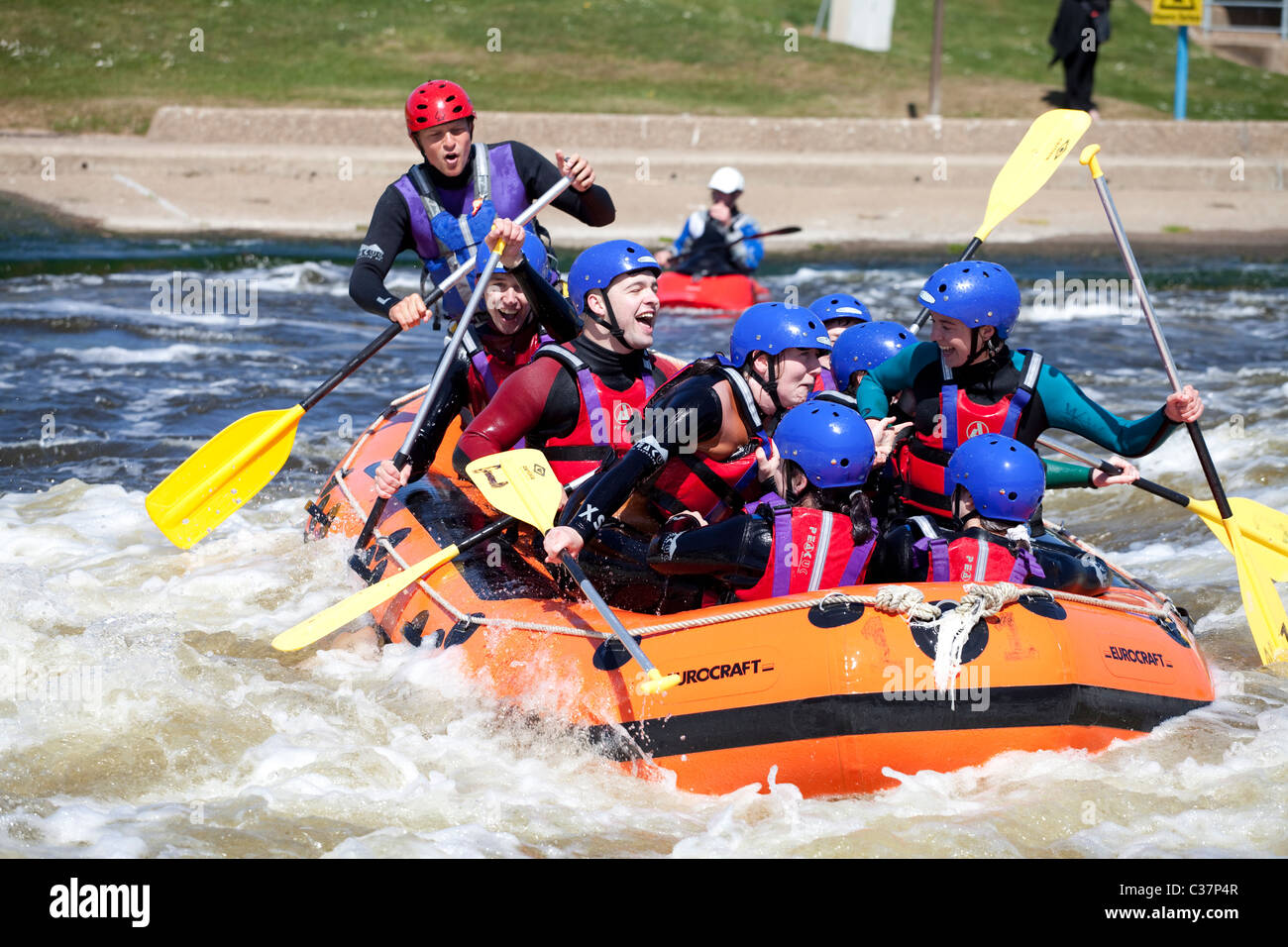 White water rafting at National Water Sports Centre, Holme Pierrepoint ...