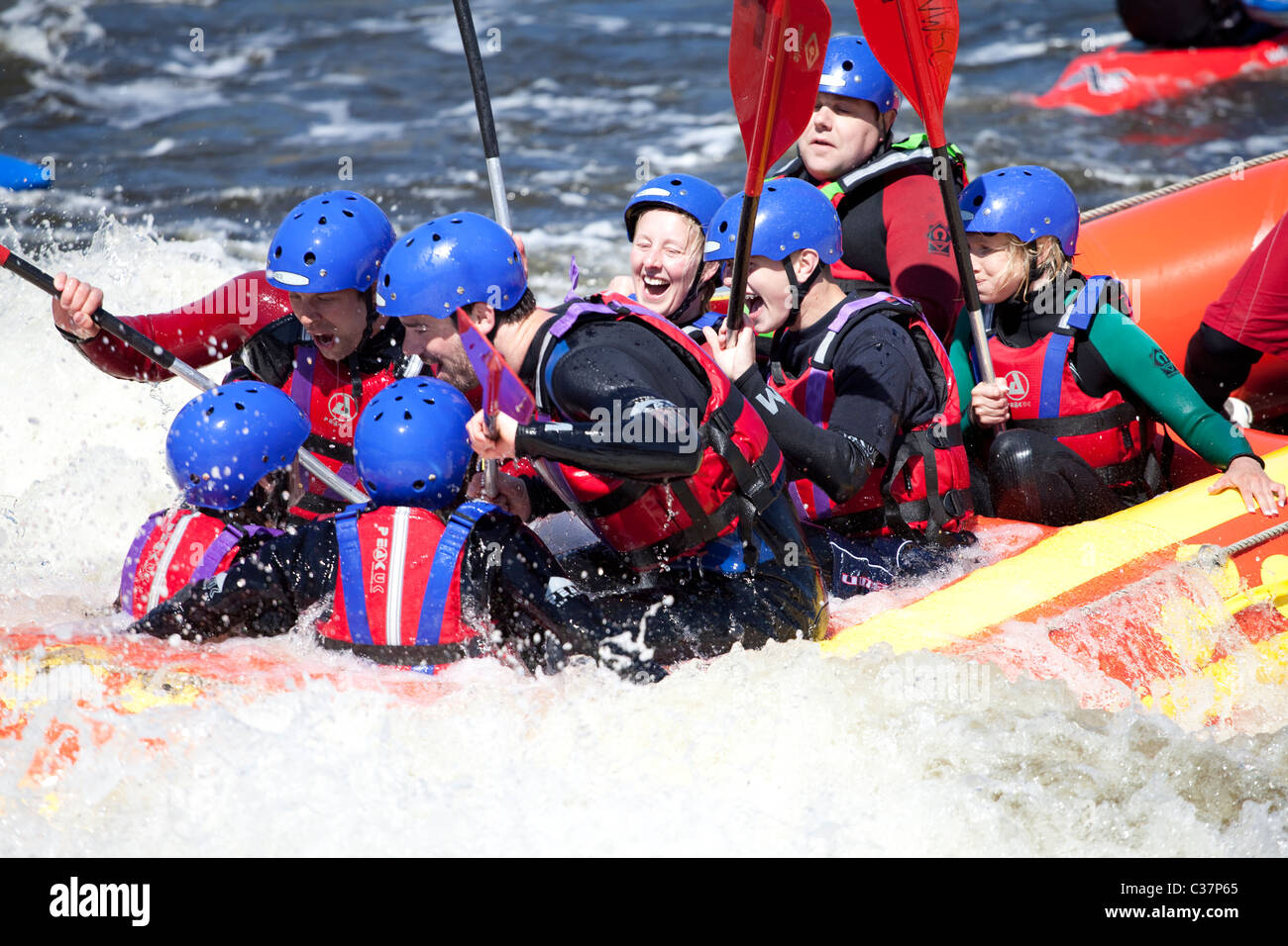 White water rafting at National Water Sports Centre, Holme Pierrepoint ...