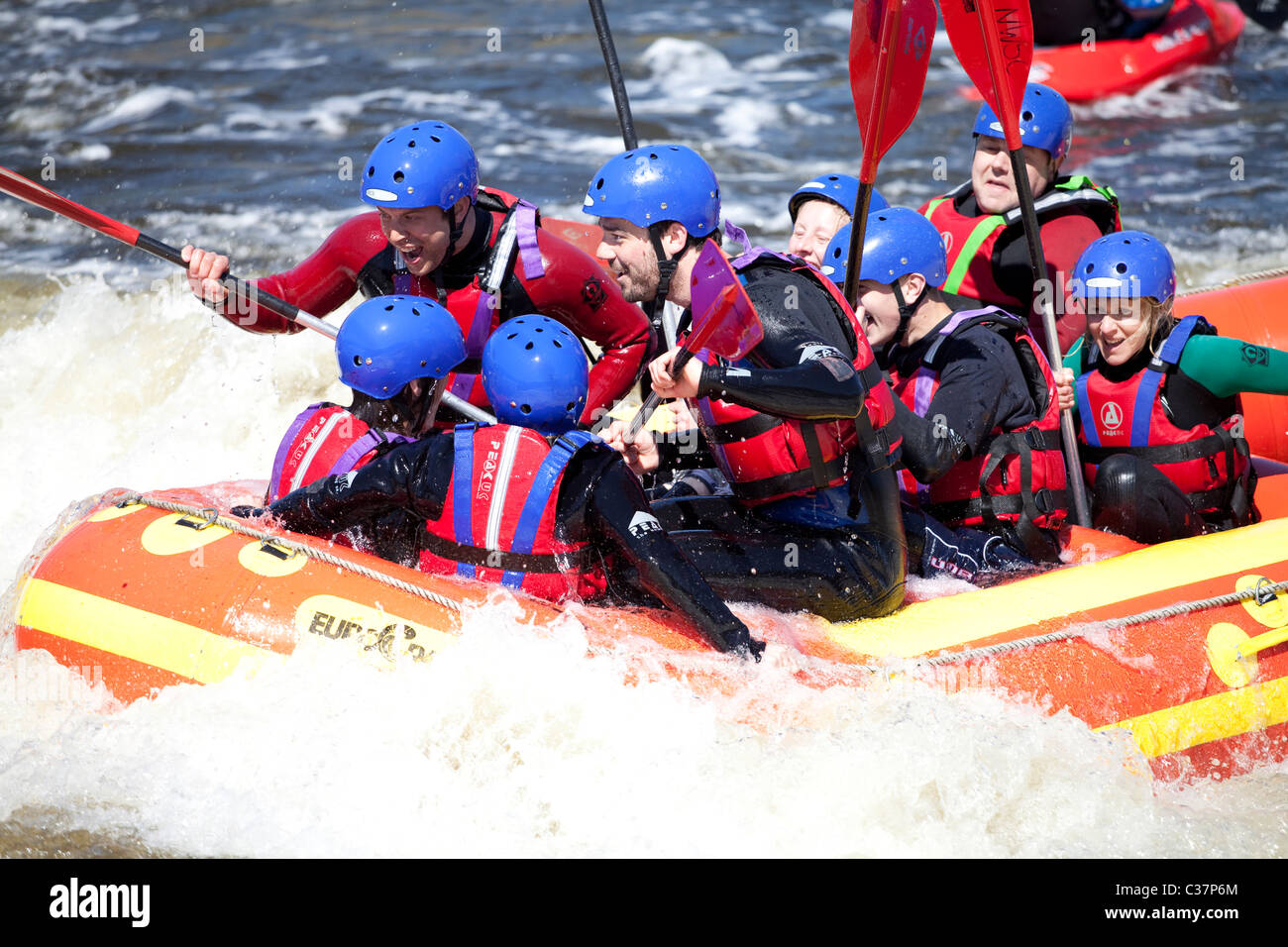 White water rafting at National Water Sports Centre, Holme Pierrepoint ...