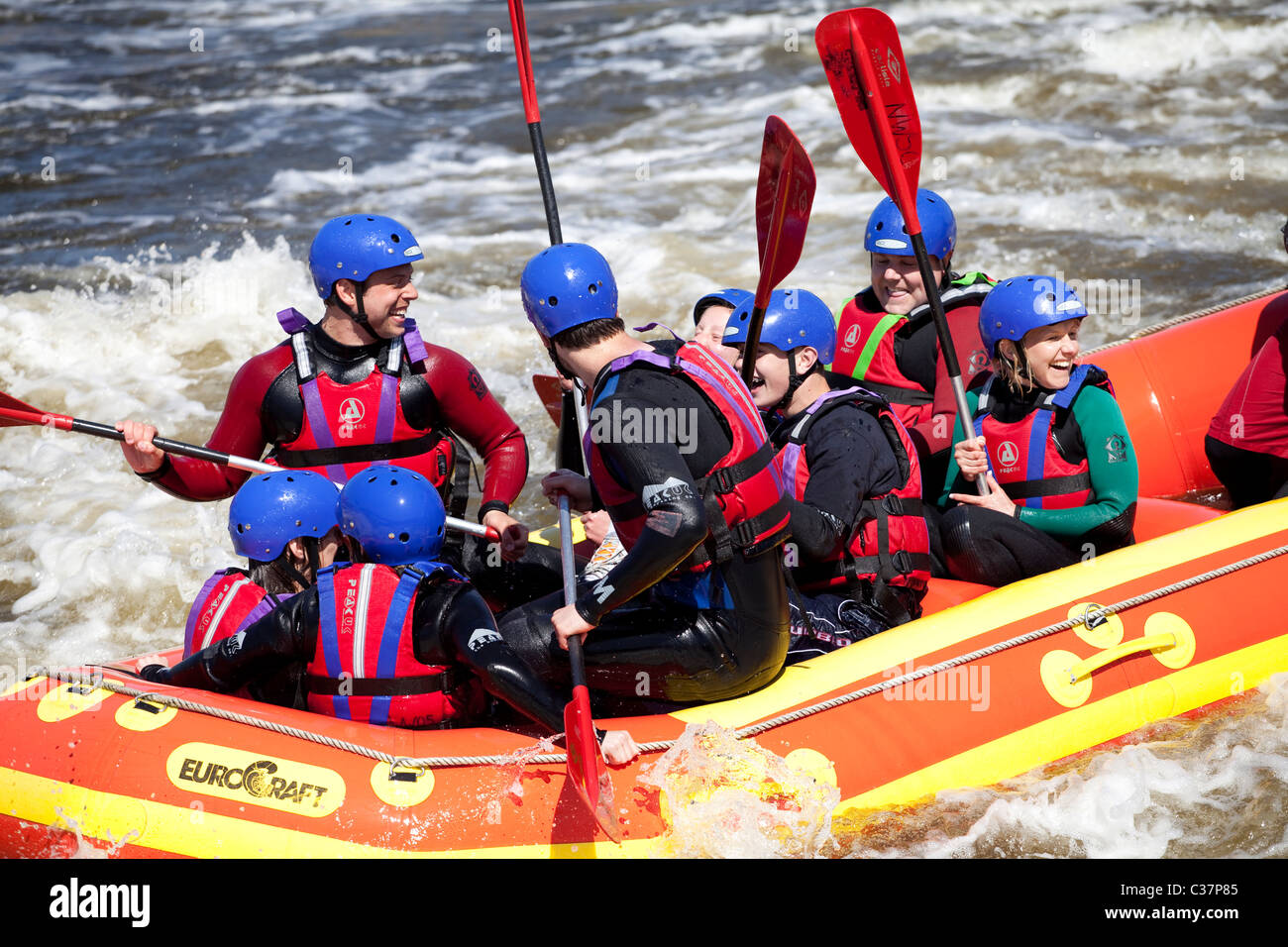 White water rafting at National Water Sports Centre, Holme Pierrepoint ...