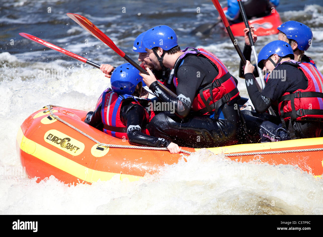 White water rafting at National Water Sports Centre, Holme Pierrepoint ...